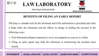 First Information Report (F.I.R) | PPTX