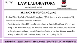 First Information Report (F.I.R) | PPTX