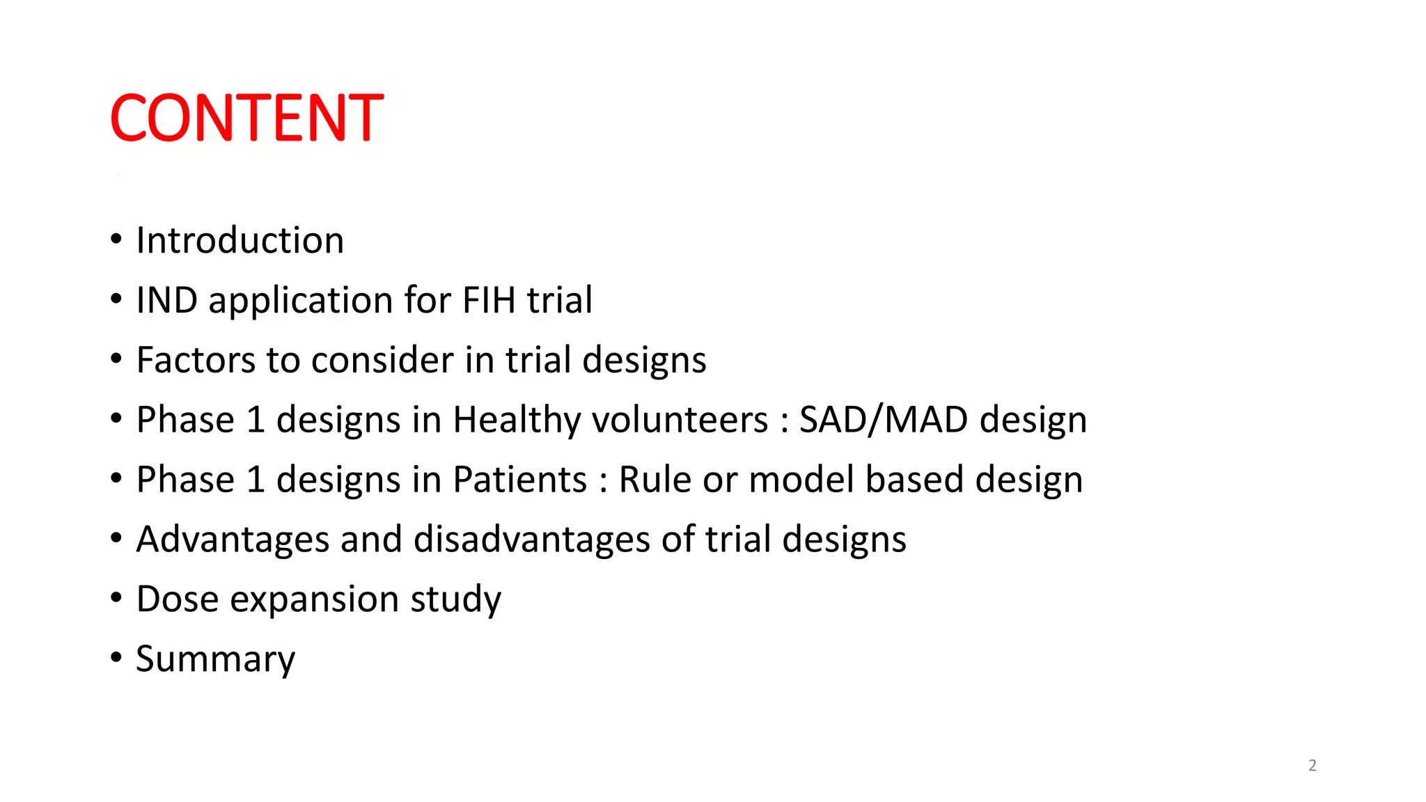 First in human dose - clinical trial designs.pptx