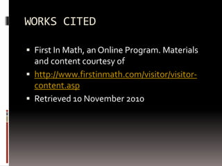First in math | PPT