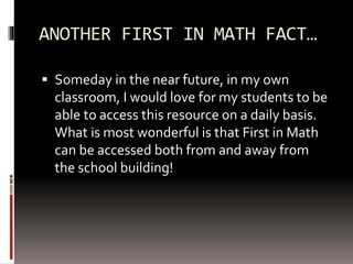 First in math | PPT