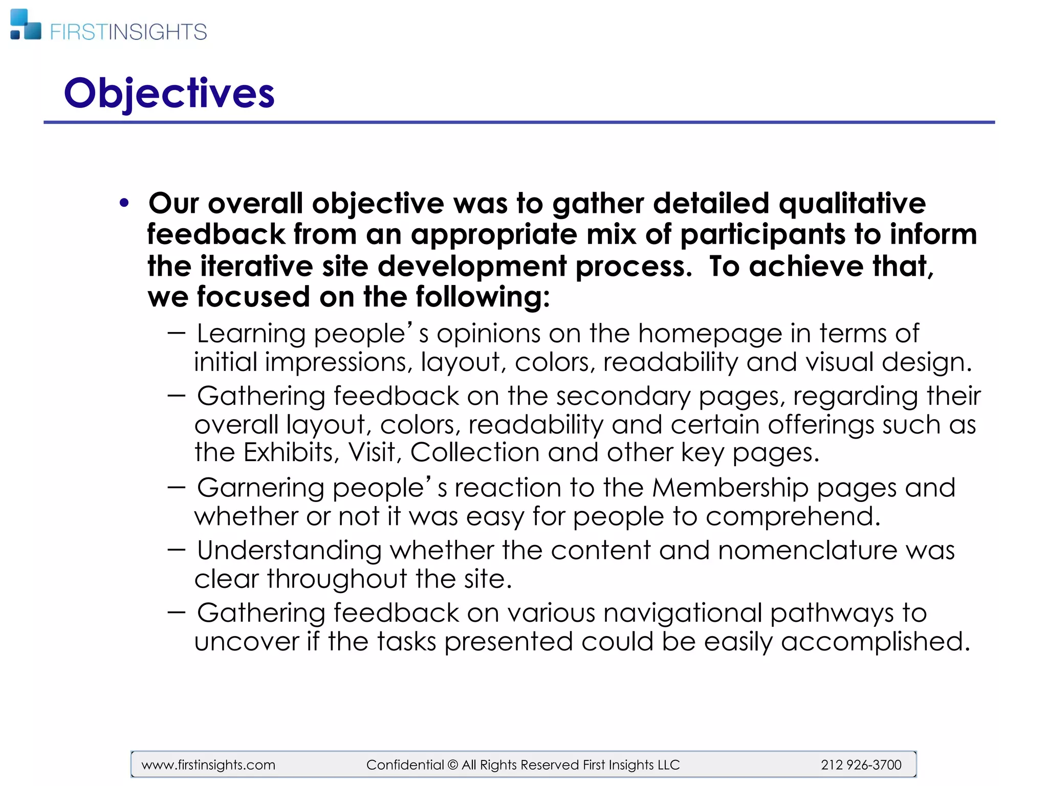 First insights - Sample Summary Report - Whitney UX Research | PPT