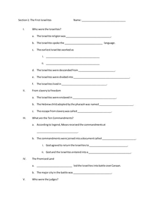 First Israelites | DOCX