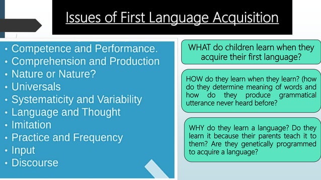 First Language Acquisition Schedule of Children | PPTX
