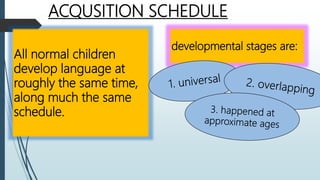 First Language Acquisition Schedule of Children | PPTX