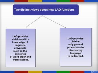 First lang acquisition theoretical framework | PPT