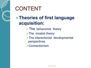 First language acquisition | PPT