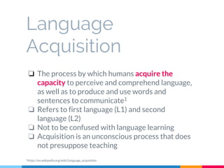 First Language Acquisition | PPTX