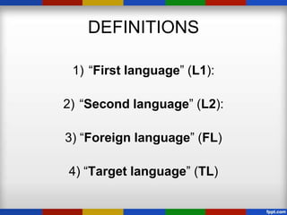First language acquisition (behaviourism) | PPTX | Parenting Babies and Toddlers | Parenting