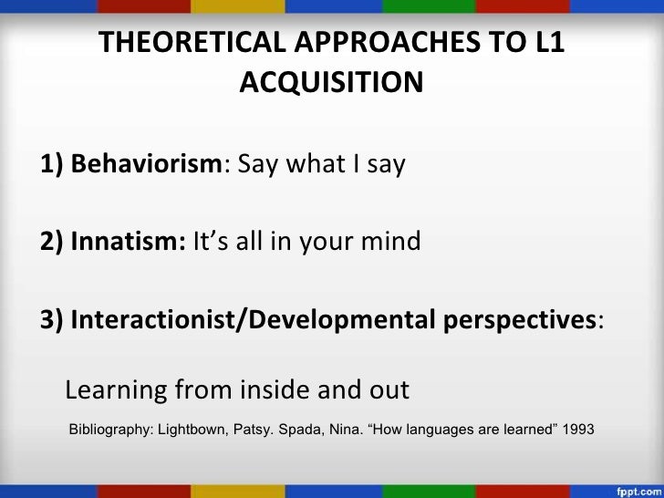 First language acquisition (behaviourism)
