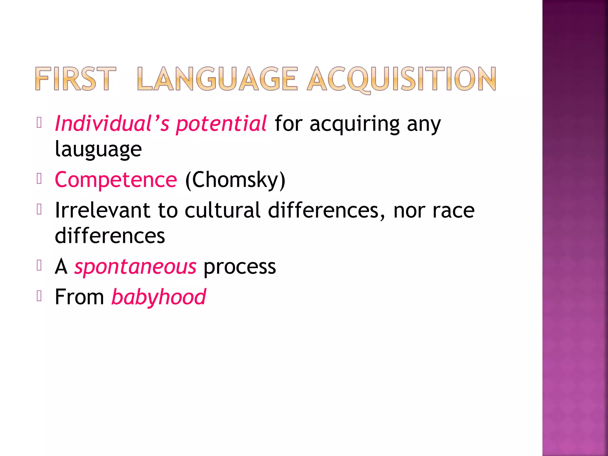 First language acquisition stages | PPT