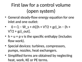 First law for closed system in thermodynamics | PPTX
