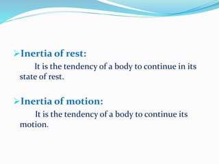 First law of motion | PPTX