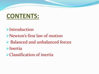 First law of motion | PPTX