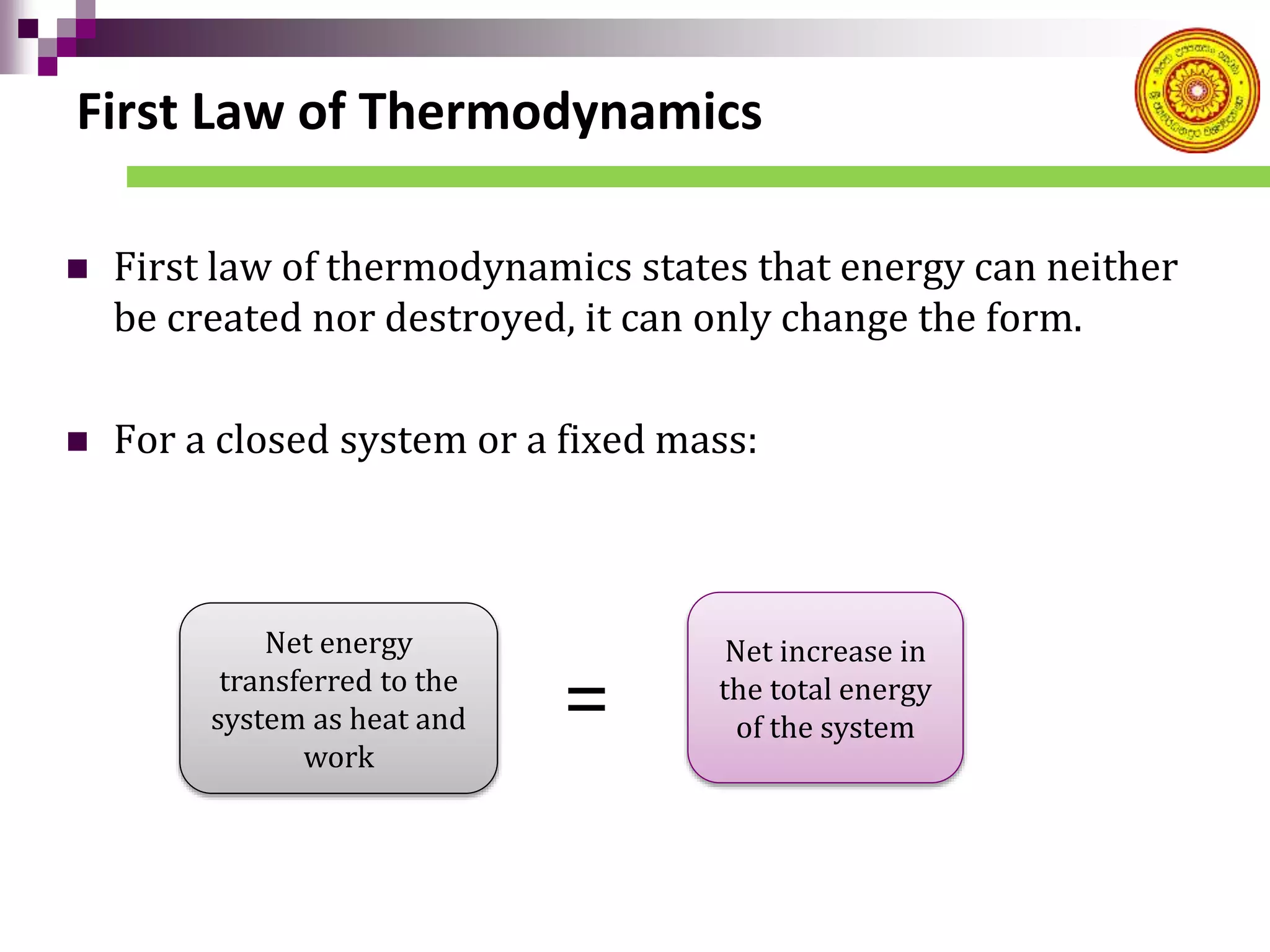 First law of thermodynamics | PPTX