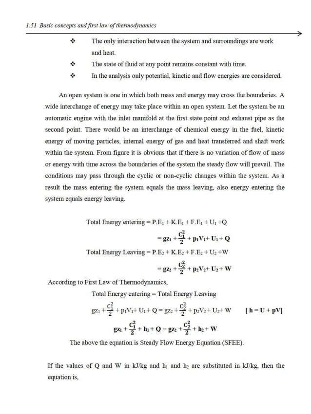 First law of thermodynamics ( open system) and SFEE | PPTX