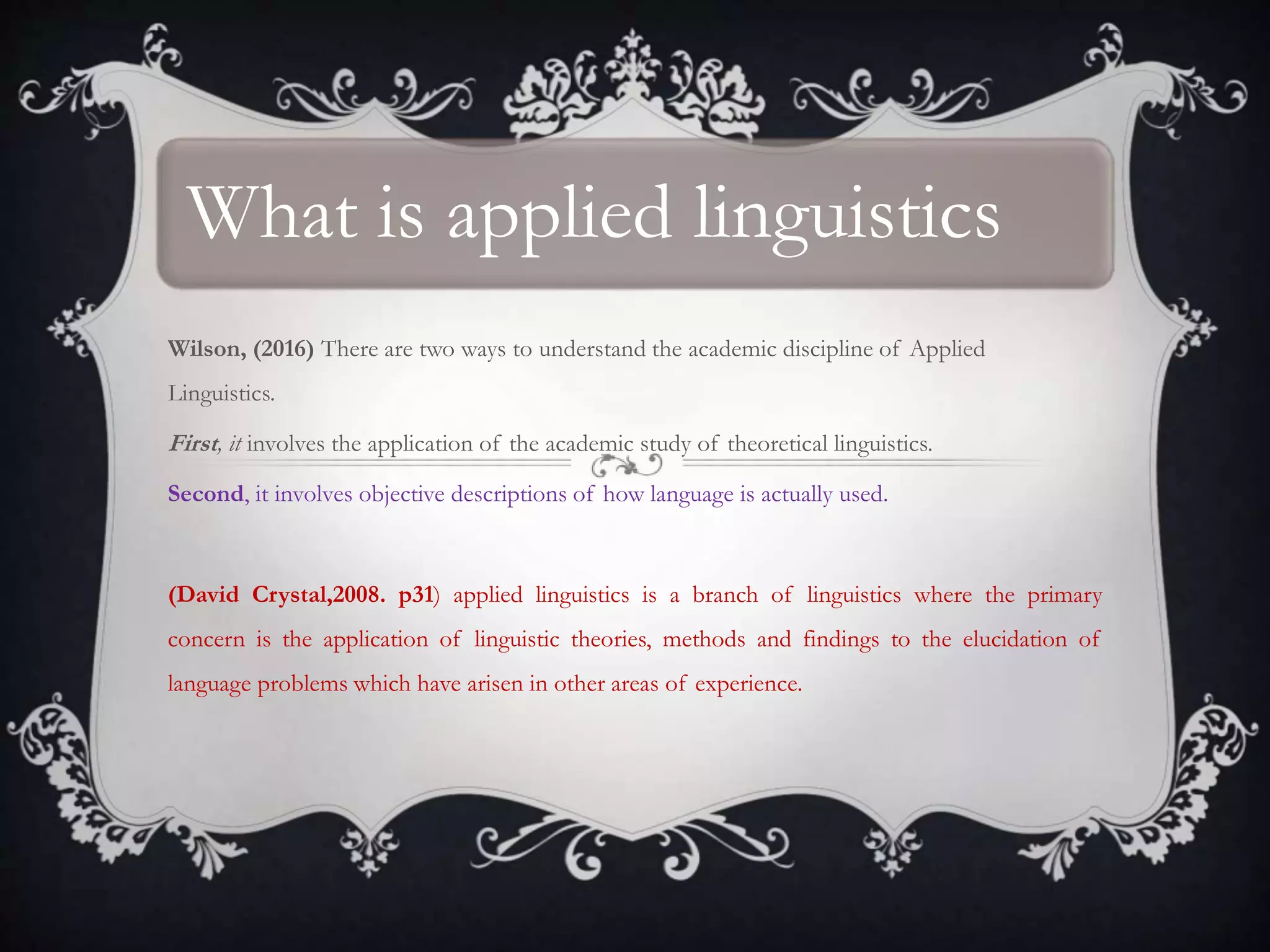 What is applied Linguistics | PPTX