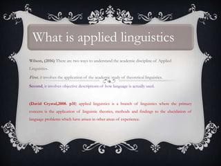 What is applied Linguistics | PPTX