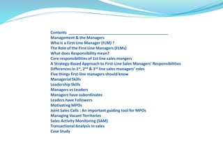 First line sales managers' training | PPTX