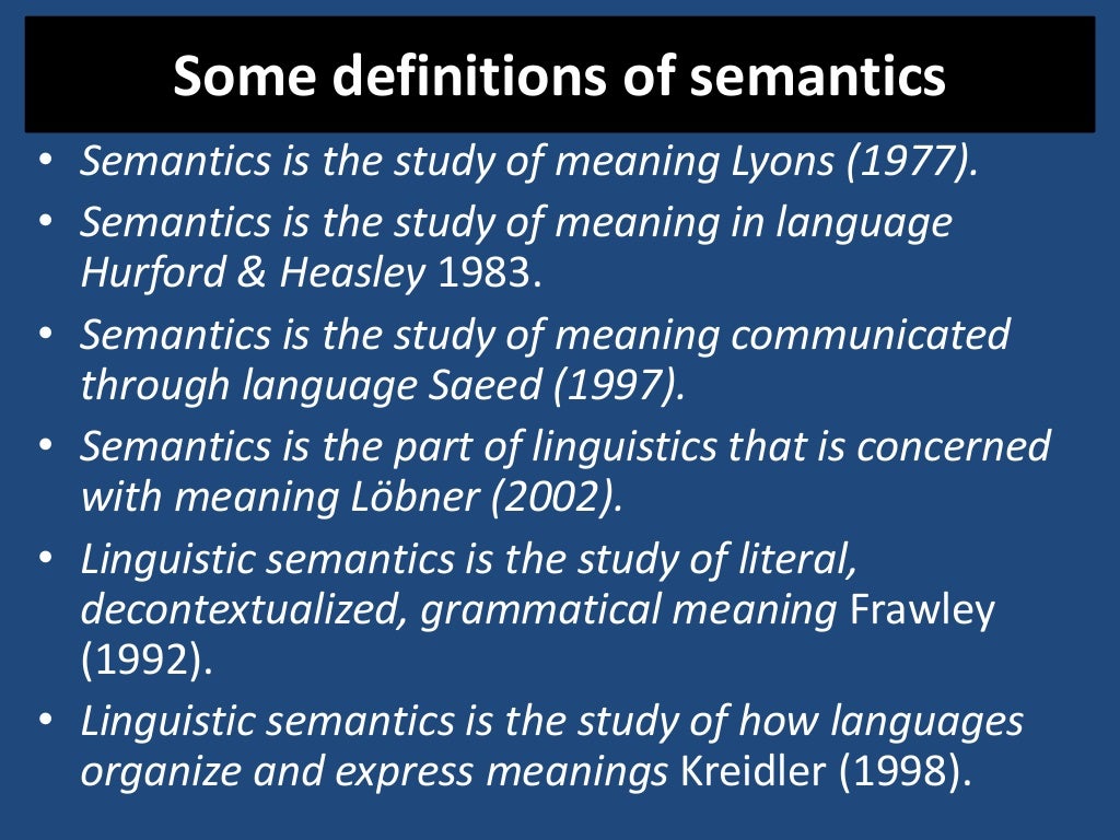 Semantic Meaning