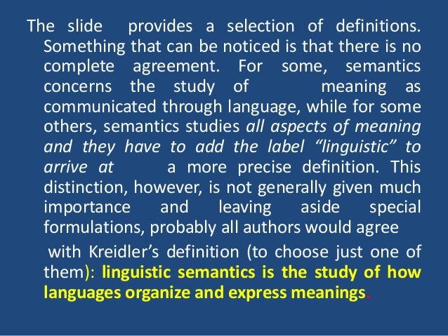 Semantics Meaning