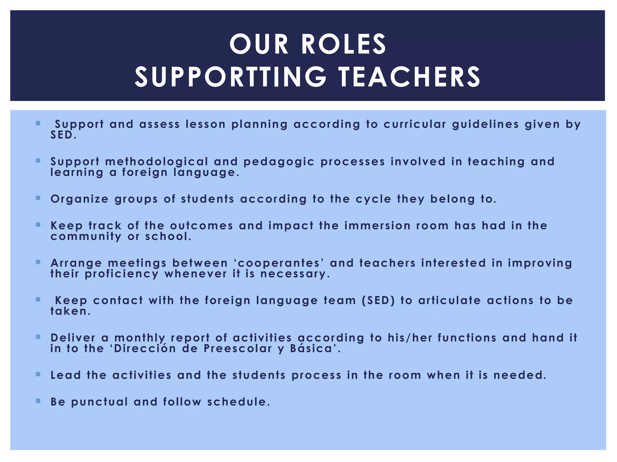 First meeting trainees and support teachers | PPT