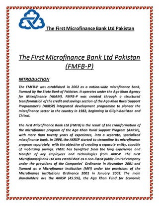 First microfinance bank | DOCX