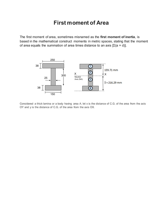 First moment of area | DOCX | Physics | Science