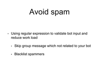 First month with golang - Building Telegram chat bot | PPT