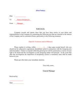 Notice to Explain | PDF