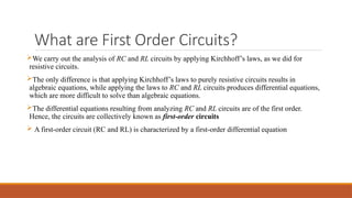 First Order Circuits and second order circuits RELATED TO ELECTRICAL ...
