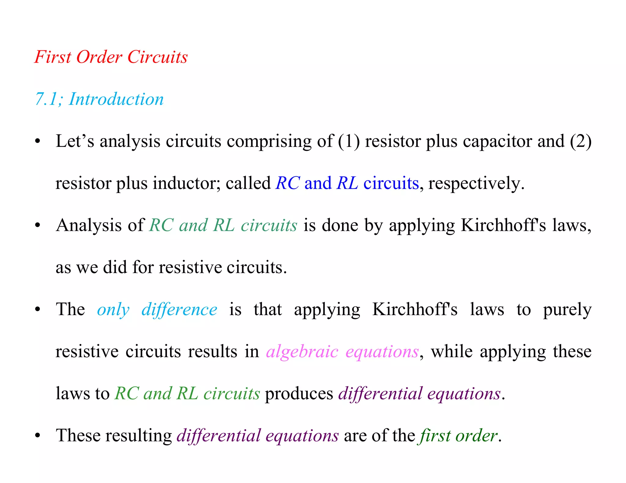 First order circuits linear circuit analysis | PDF