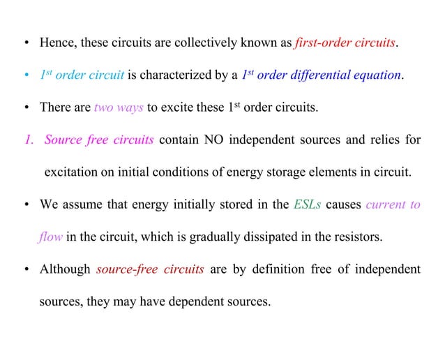 First Order Circuits Linear Circuit Analysis Pdf