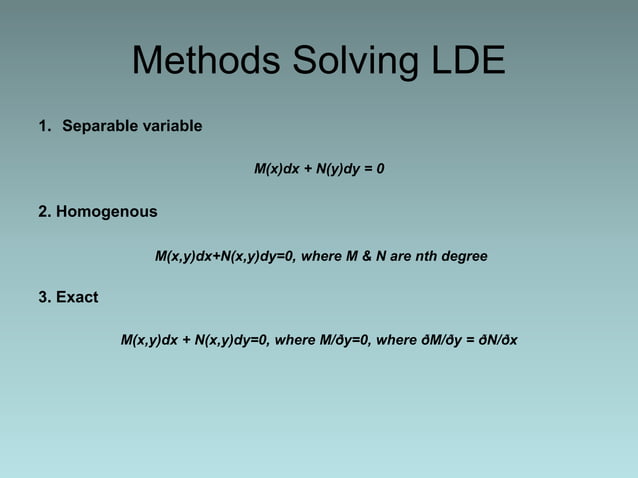 First Order Linear Differential Equation Pptx