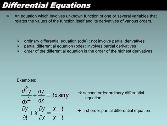 First Order Linear Differential Equation Pptx