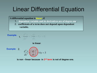 First order linear differential equation | PPTX