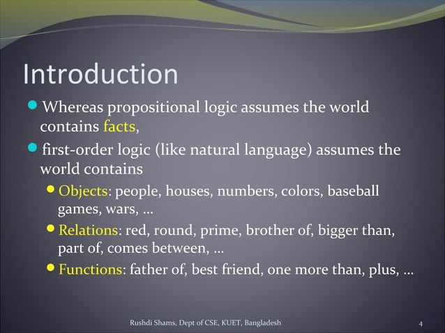 First order logic | PPT