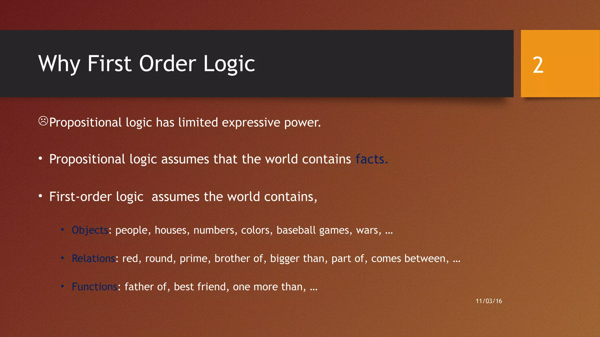 First Order Logic In Knowledge Representation Ppt Programming Languages Computing
