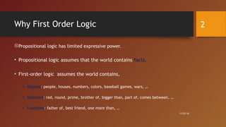 First order logic in knowledge representation | PPT
