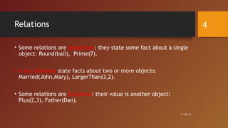 First order logic in knowledge representation | PPT