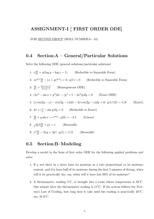First Order Ordinary Differential Equations Pdf
