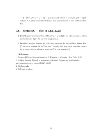 First Order Ordinary Differential Equations | PDF