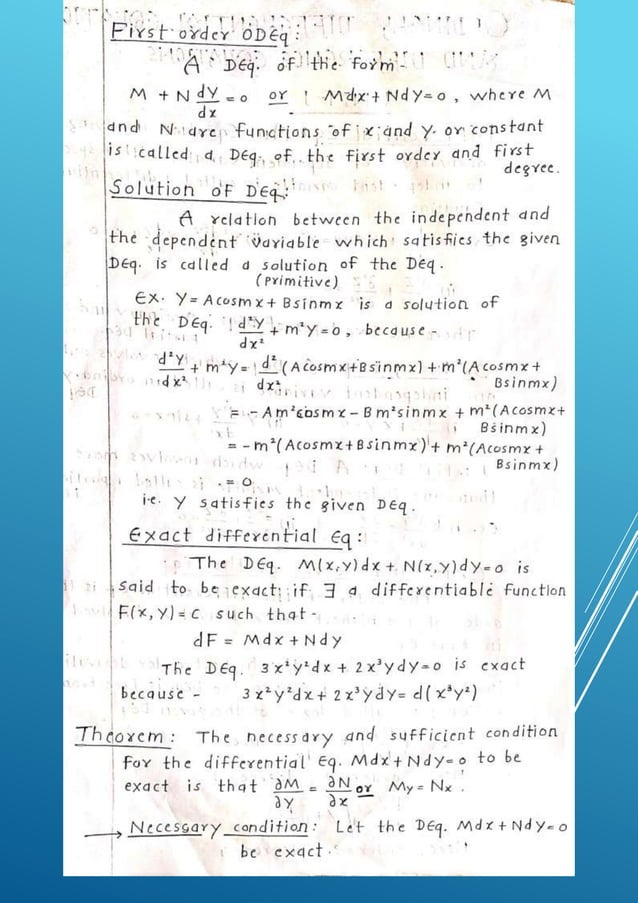FIRST ORDER ORDINARY DIFFERENTIAL EQUATIONS.pptx