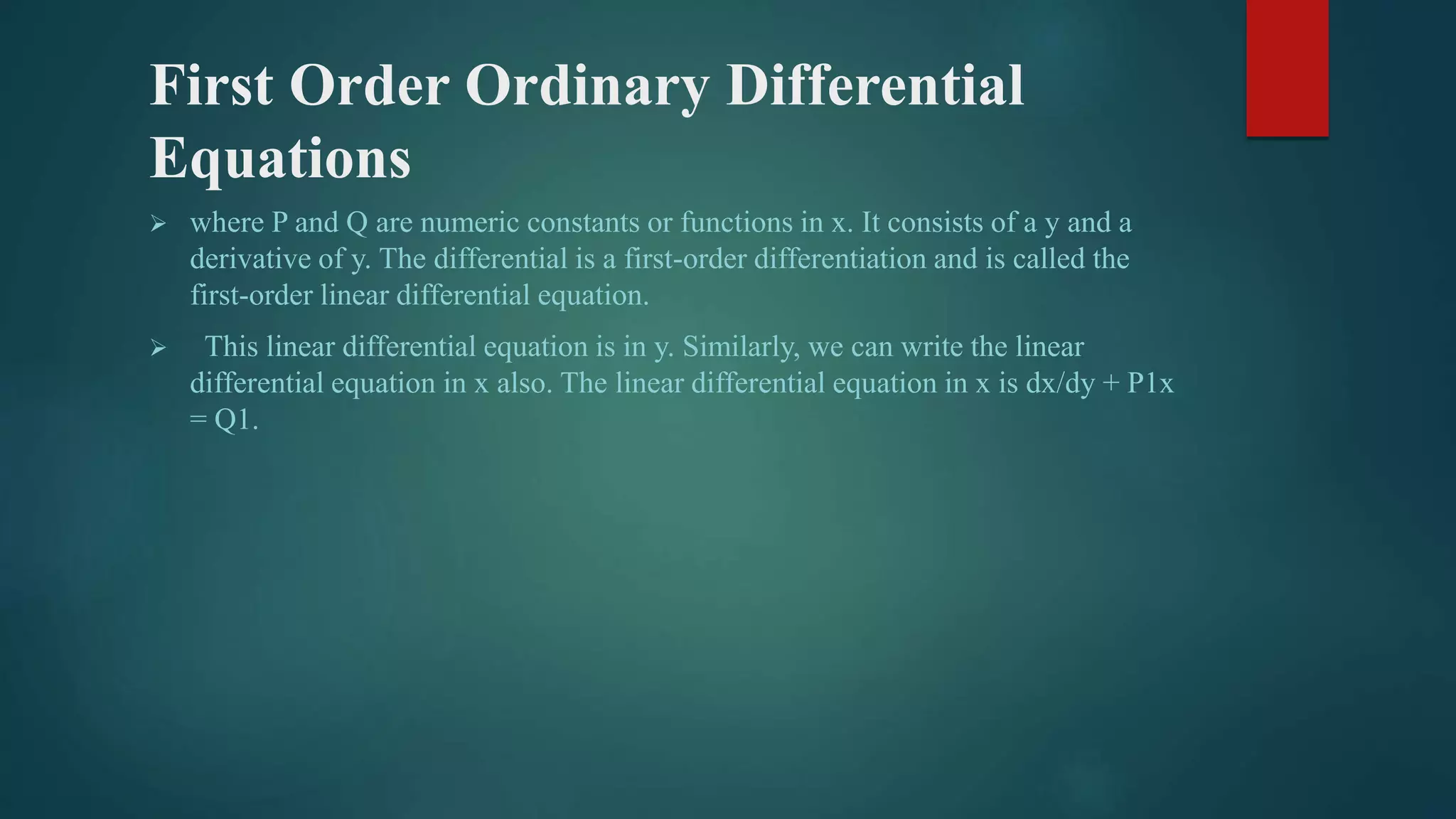 First Order Ordinary Differential Equations FAHAD SHAHID.pptx