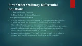 First Order Ordinary Differential Equations FAHAD SHAHID.pptx
