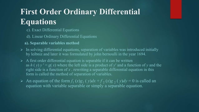 First Order Ordinary Differential Equations FAHAD SHAHID.pptx