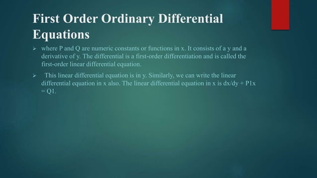 First Order Ordinary Differential Equations FAHAD SHAHID.pptx