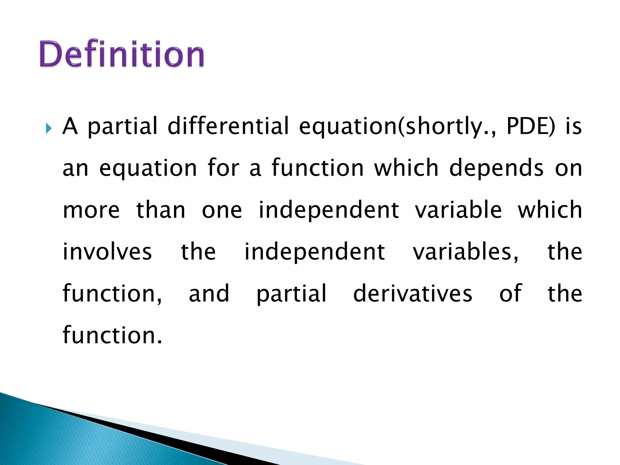 First order partial differential equations | PDF