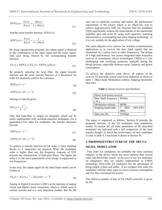 First order sigma delta modulator with low-power | PDF