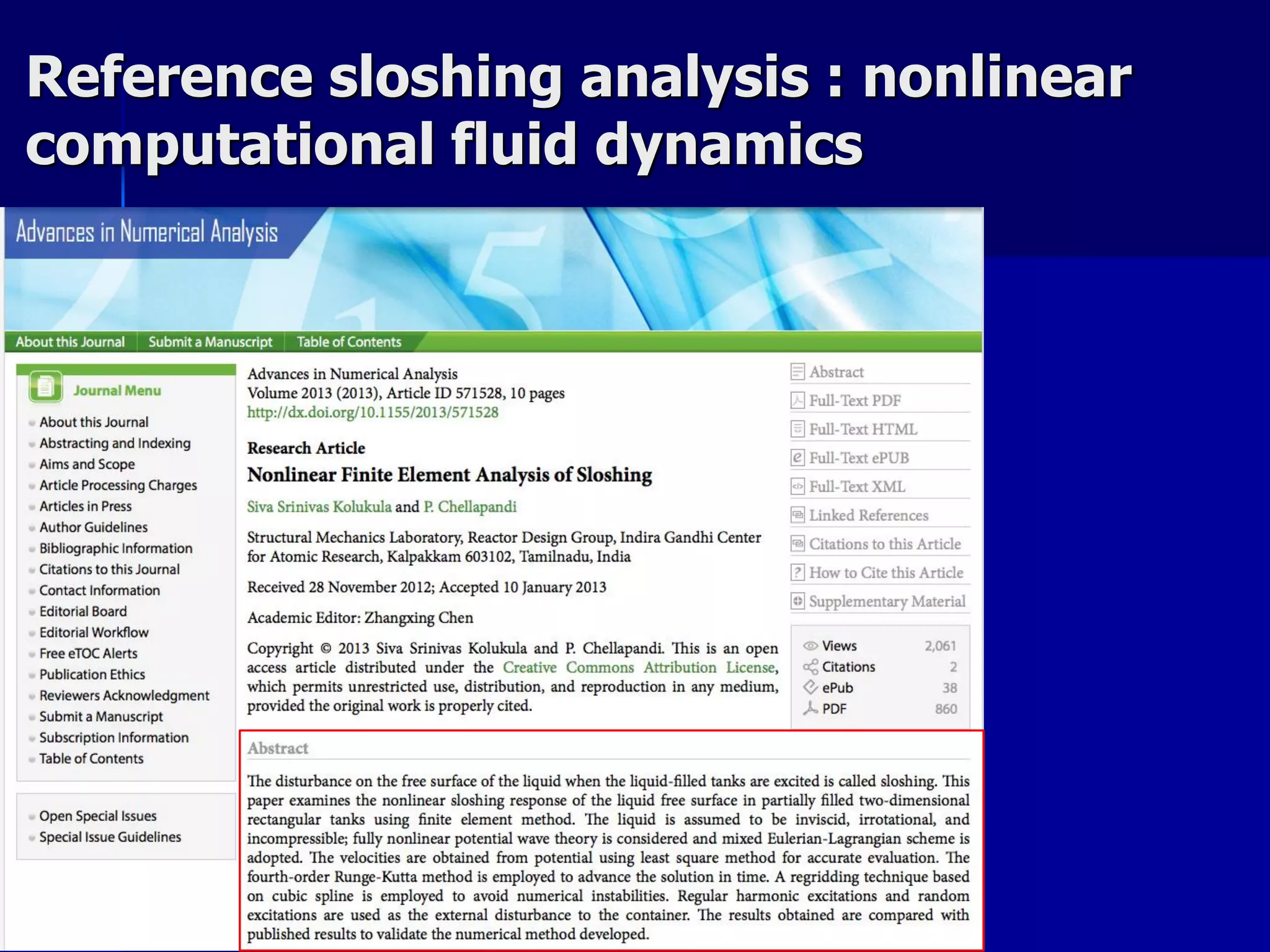 First order tank sloshing | PDF